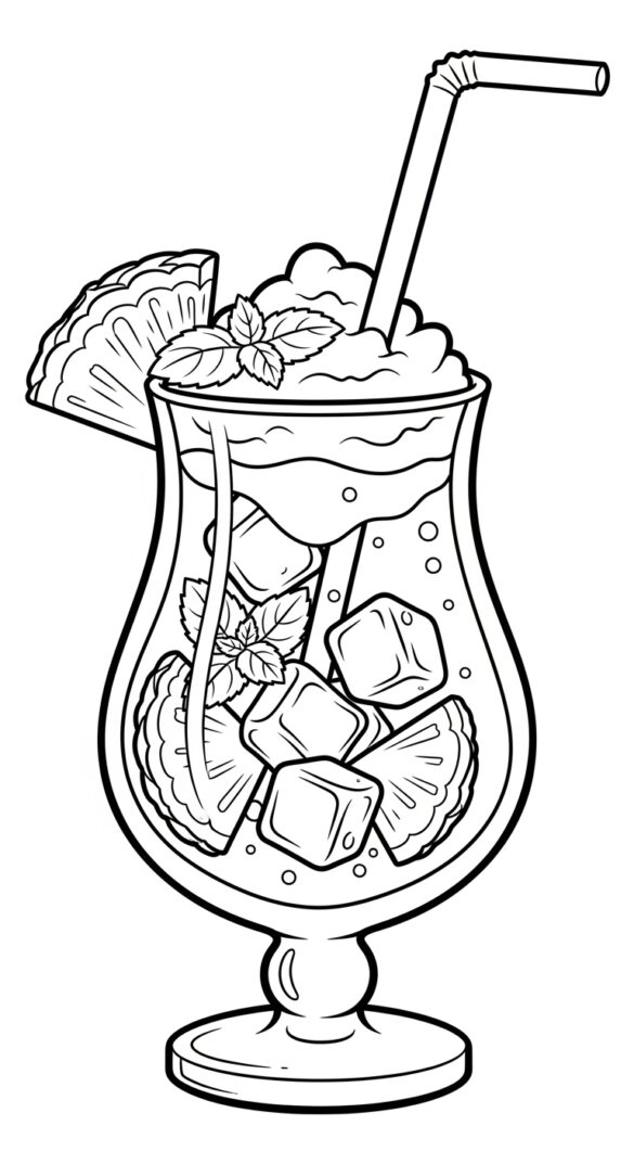 Summer Drinks Coloring Pages – colorprintbooks.com