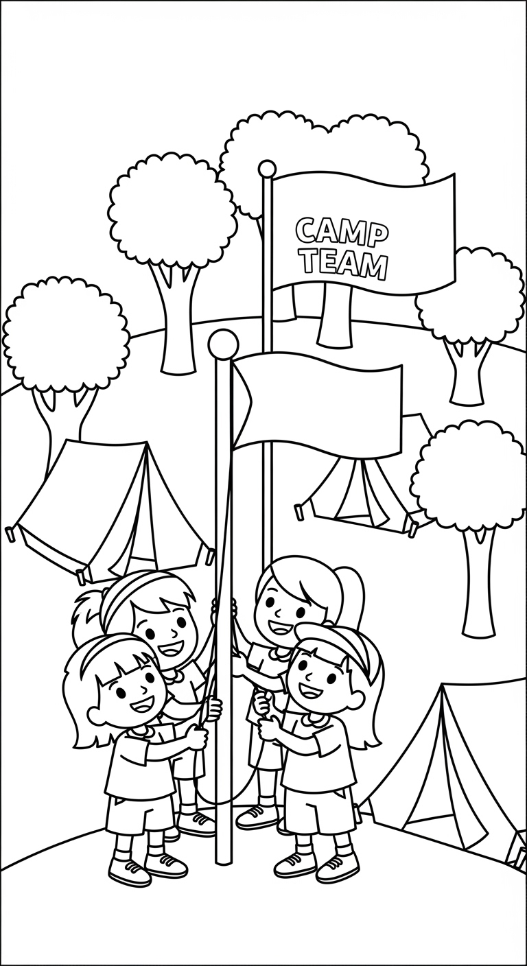 Summer Camp Coloring Pages – colorprintbooks.com